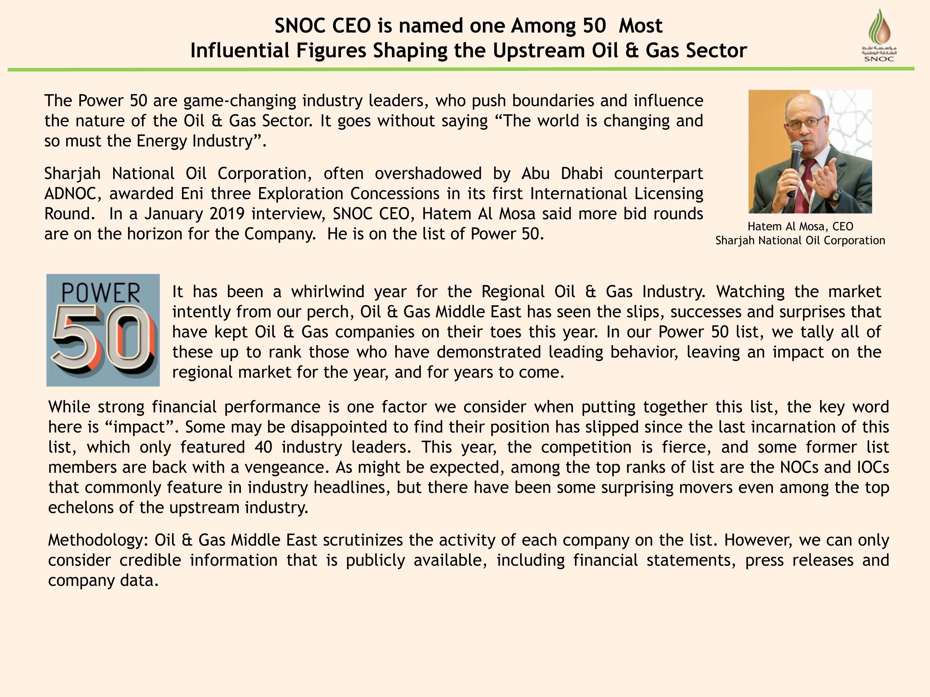 SNOC CEO is named one Among 50 Most Influential Figures Shaping the ...